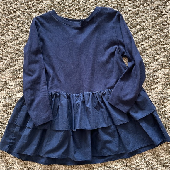 COS | Tops | Cos Navy Blue Peplum Top | Poshmark